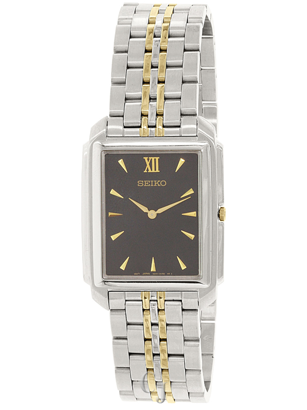 SEIKO STAINLESS STEEL BLACK DIAL WATCH SUJ895 - Claudias Jewelry Inc